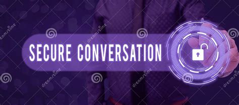 Writing Displaying Text Secure Conversation Internet Concept Secured Encrypted Communication