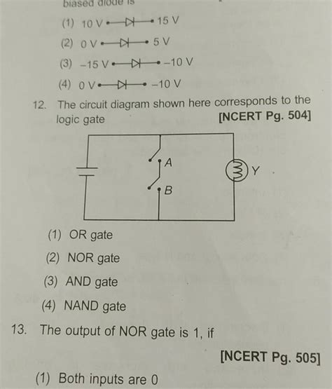 The Output Of Nor Gate Is 1 If Ncert Pg 505 Filo