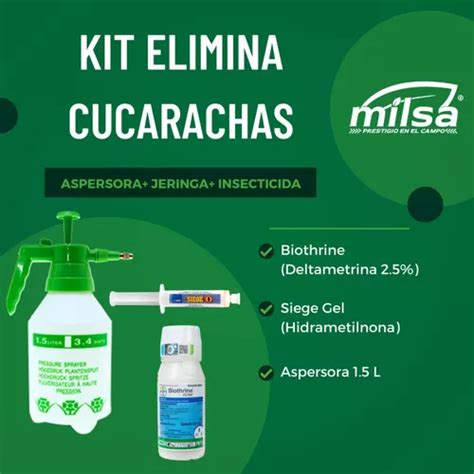 Kit Mata Cucarachas Siege Gel Biothrine Aspersor Meses sin interés