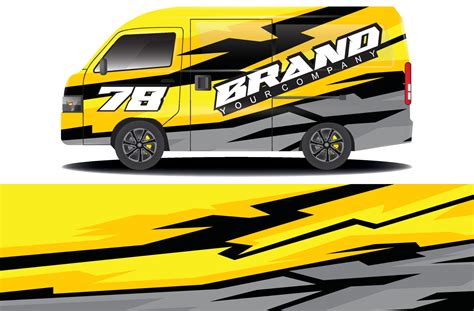 Cargo Van Wrap Sticker Design Abstract Graphic Line Racing Background