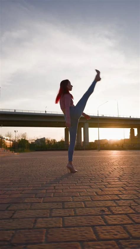 Graceful Woman In Jeans And High Heels L Stock Video Pond5