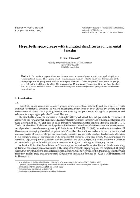 Pdf Hyperbolic Space Groups With Truncated Simplices As Fundamental Domains