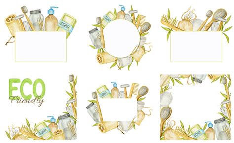 제로 폐기물 욕실 액세서리 프레임 세트 천연 시살 브러쉬 나무 빗 단단한 비누 샴푸 바 안전 면도기 유리 용기에 재사용 가능한 면 패드 친환경 위생 컨셉 제로 웨이스트에