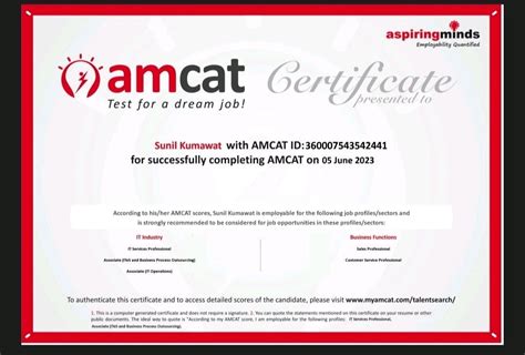Sunil Kumawat On Linkedin Amcatcertification Aspiringminds