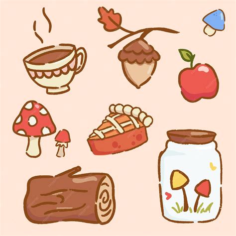 Premium Vector Hand Drawn Autumn Elements Set