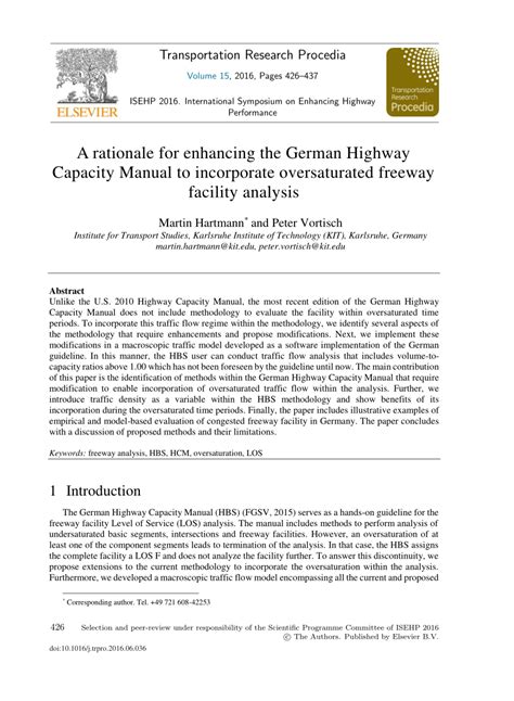 Pdf A Rationale For Enhancing The German Highway Capacity Manual To Incorporate Oversaturated