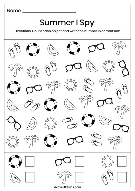 Summer I Spy Worksheets For Kindergarten Artofit