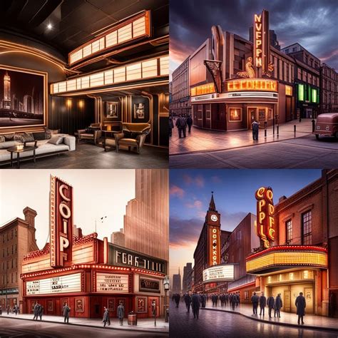 A Copper Themed Cinema With A Marquee Displaying A Copper Film Ai
