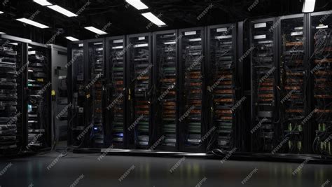 Premium Ai Image Computer Network Server Room