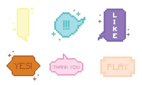 Premium Vector Set Of Pixelated Comic Speech Bubble Chats Vector