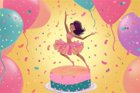 Happy Birthday Dancer Cake Topper Graphic By Background Graphics