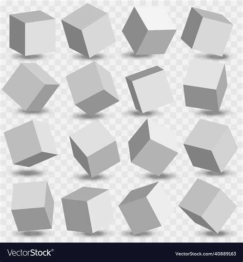 3d Modeling White Cubes Royalty Free Vector Image