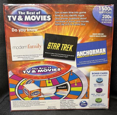 The Best Of Tv And Movies Trivia Board Game 22 0721 Ebay