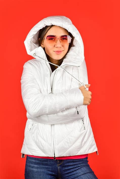 Pink Eyeglasses Woman Fashion Model Fashion Outfit Keep Calm And Wear Cool Glasses Stock