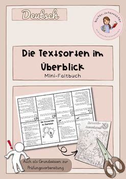Textsorten im Überblick Grundwissen Minibook by bunter unterrichten