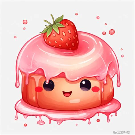 可爱的草莓水果布丁插画ai图片下载红动中国