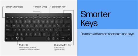 Amazon Com HP Compact Multi Device Bluetooth Keyboard Windows Mac Chrome OS Android