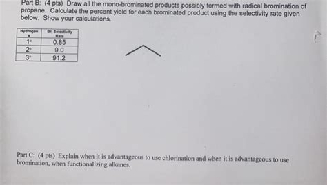 Solved Part B 4 Pts Draw All The Mono Brominated Products