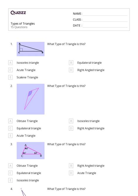 50 Triangles Worksheets For 4th Grade On Quizizz Free And Printable