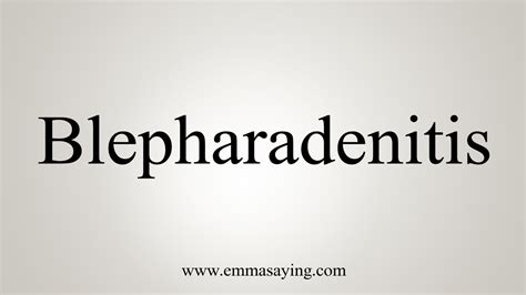 How To Say Blepharadenitis Youtube