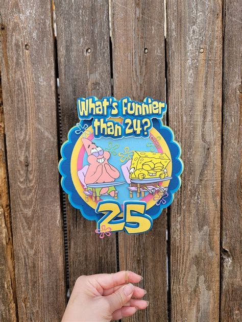 Whats Funnier Than 24 Cake Topper Spongebob Patrick Cake Topper