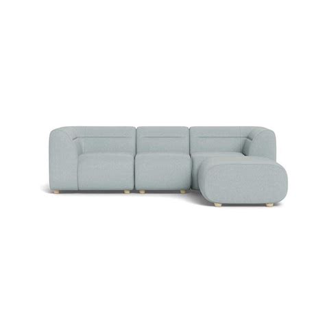 Heals Lilli Right Hand Facing Corner Sofa Brushed Cotton Mist Natural Beech Feet Heals Uk