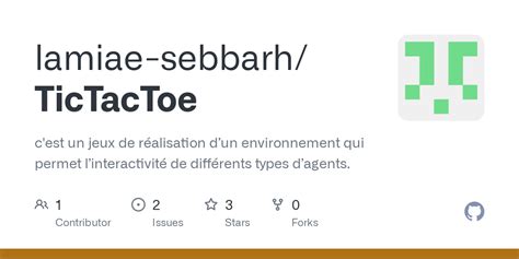 GitHub lamiae sebbarh TicTacToe c est un jeux de réalisation dun
