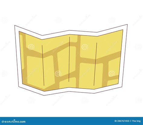 Carta Mappa Di Un Oggetto Vettoriale A Colori Piatta Illustrazione