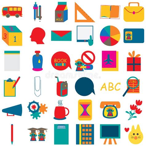 Het Beeldverhaal Van Het Schoolpictogram Enig Onderwijspictogram Van De