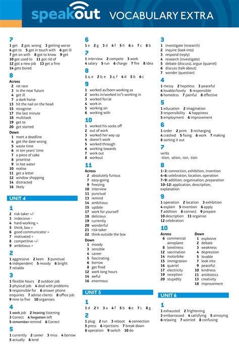 Speakout Intermediate Vocabulary Extra Answer Key A NEW LANGUAGE