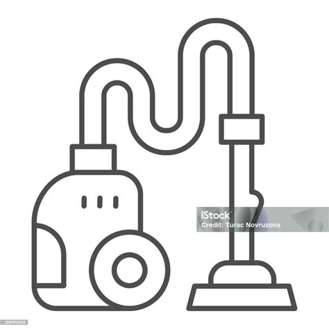 진공 청소기 얇은 선 아이콘 청소 서비스 개념 흰색 배경에 후버 기호 모바일 개념 및 웹 디자인을위한 윤곽 스타일의 청소 장비 아이콘 벡터 그래픽 0명에 대한 스톡 벡터