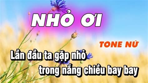 Karaoke Nhỏ Ơi Danh Hài Chí Tài Tone Nữ Làng Hoa YouTube
