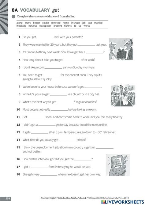 a2 vocabulary 8a online exercise for live worksheets