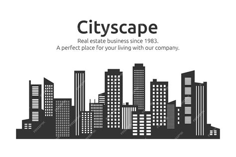 Silueta De Edificios De La Ciudad Horizonte Paisaje De La Ciudad Bienes