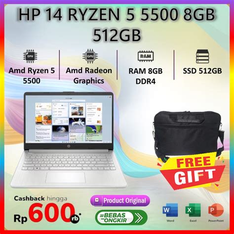 Jual Laptop Hp Amd Ryzen Ram Gb Ssd Gb Full Hd Ips Paket Extra Ram Gb