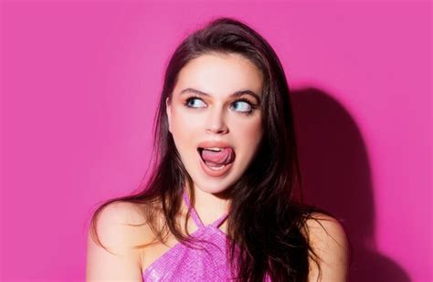 Premium Photo Beautiful Modern Model Shows Tongue Model With Sticking