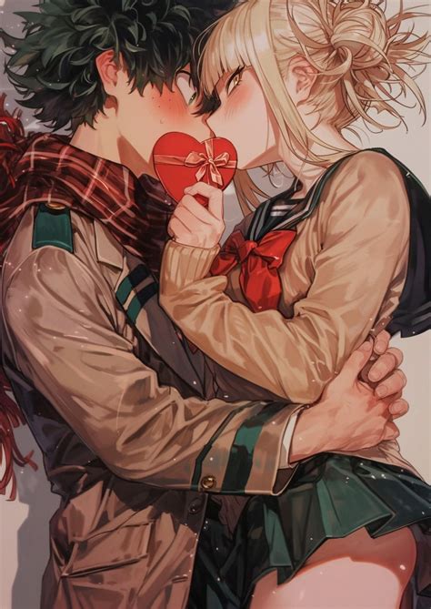Himiko Toga And Izuku Midoriya From My Hero Academia In 2025 Anime Kiss