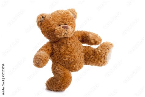 Oso De Peluche Corriendo Aislado Stock Photo Adobe Stock