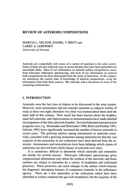 Pdf Review Of Asteroid Compositions