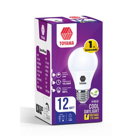 Jual Toyama Lampu LED 12W Bohlam 12 Watt Putih Bulb 12Watt Shopee Indonesia