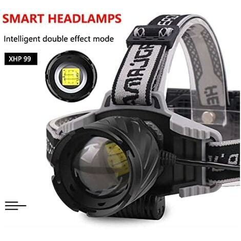 Lampe Frontale Rechargeable Puissante Lumens XHP Lampe Frontale LED Ultra Puissante