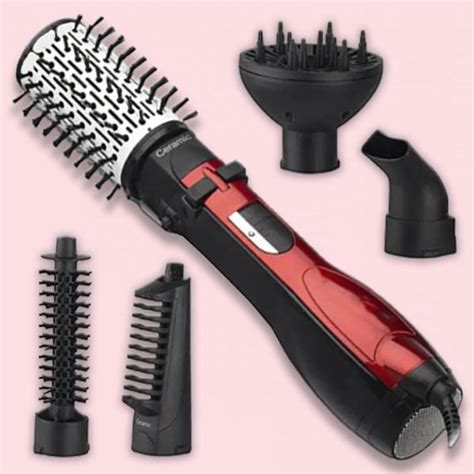 Фен щітка з обертанням для укладання волосся повітряний стайлер Bitek браш з насадками дифузором