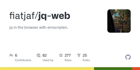GitHub Fiatjaf Jq Web Jq In The Browser With Emscripten