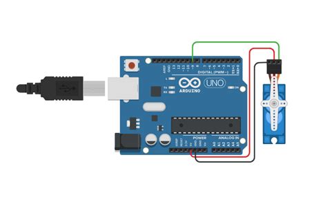 Circuit Design Servomotor Movimiento Tinkercad
