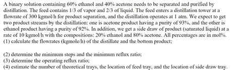 solved a binary solution containing 60 ethanol and 40