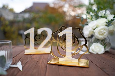 Gold And Silver Wedding Table Numbers Mirror Gold Silver Table