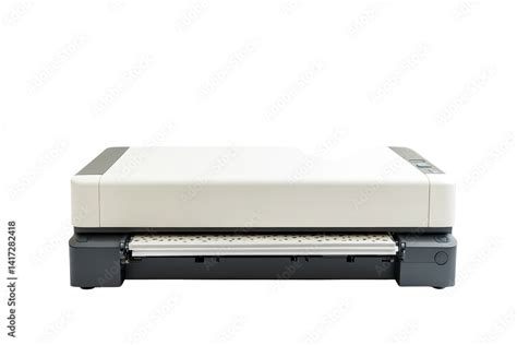 Compact Desktop Printer With Paper Tray Isolated On White Background For Productivity And Office