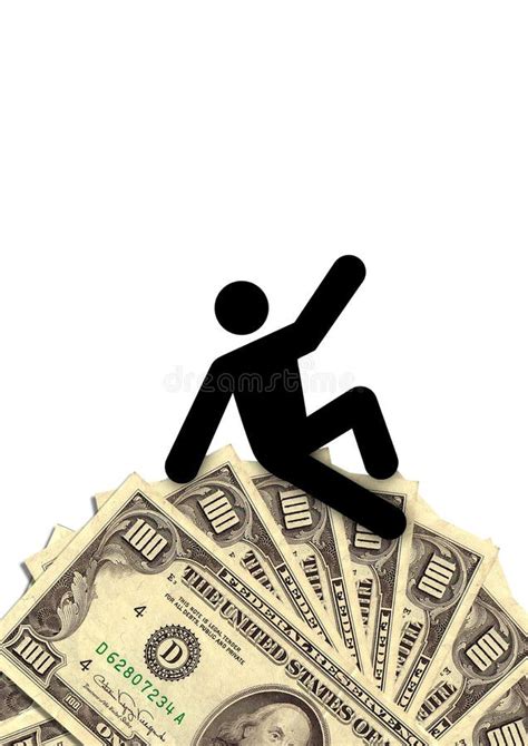 De Zitting Van De Mens Op Geld Stock Illustratie Illustration Of