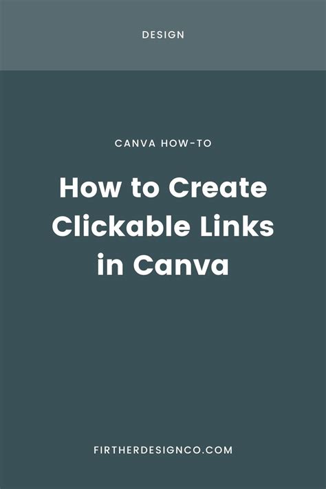 How To Create Clickable Links In Canva — Firther Design Co Canva