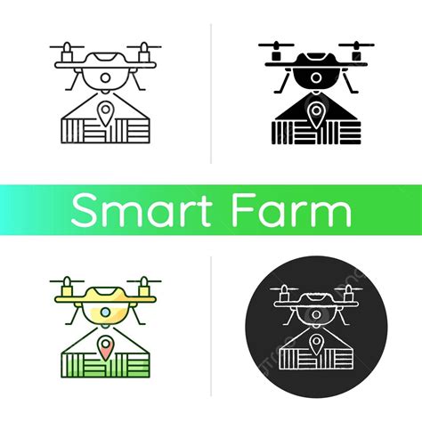 Drone Mapping Icon Concept Agriculture Technology Vector Concept